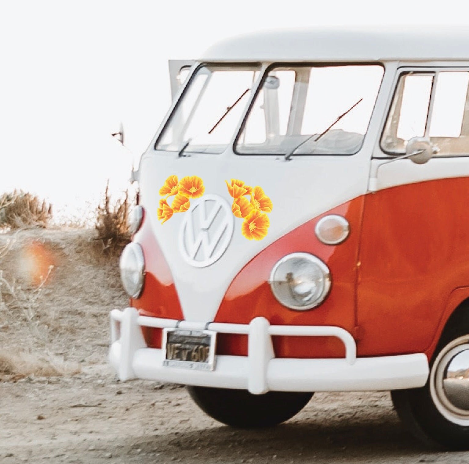 California Poppy Decals Premium Fabric Art Car Decal Peel & - Etsy