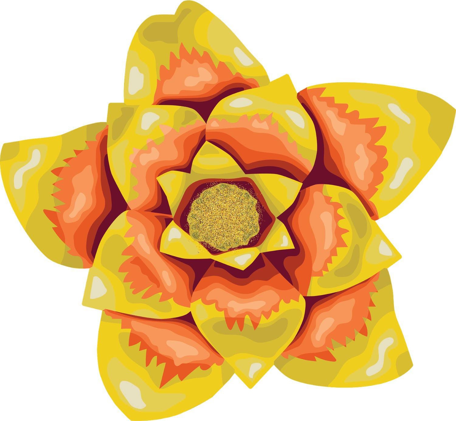 Large Cutout Daring Daffodil Flowers Mardi Gras Decorations — REMOVABLE ...