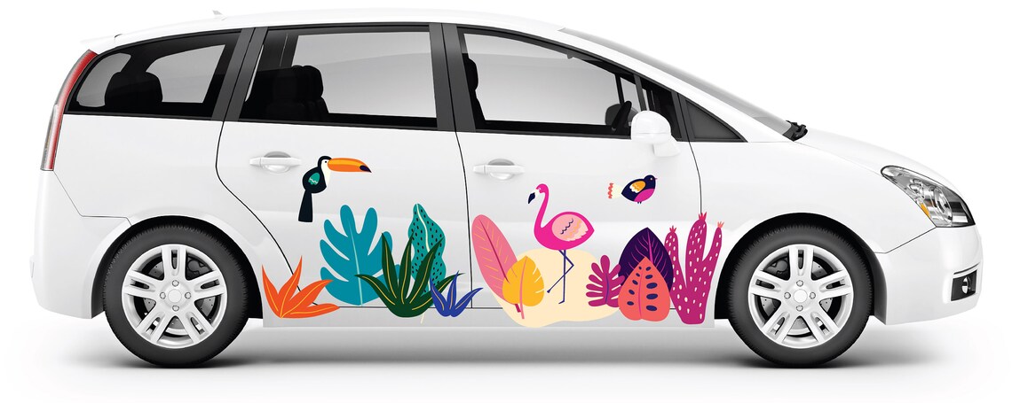 Rio Collection Tropical Car Decals Reusable Stickers Set of Simple ...