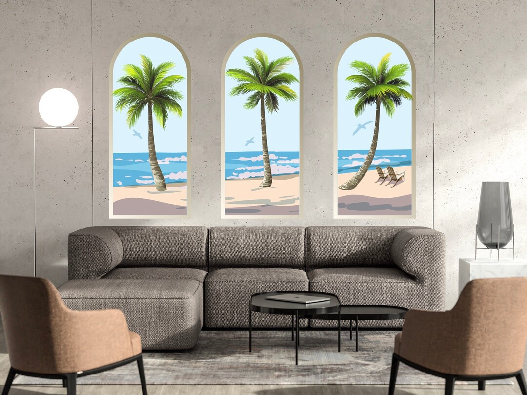 Palm Tree Arch Scene Decals - Etsy