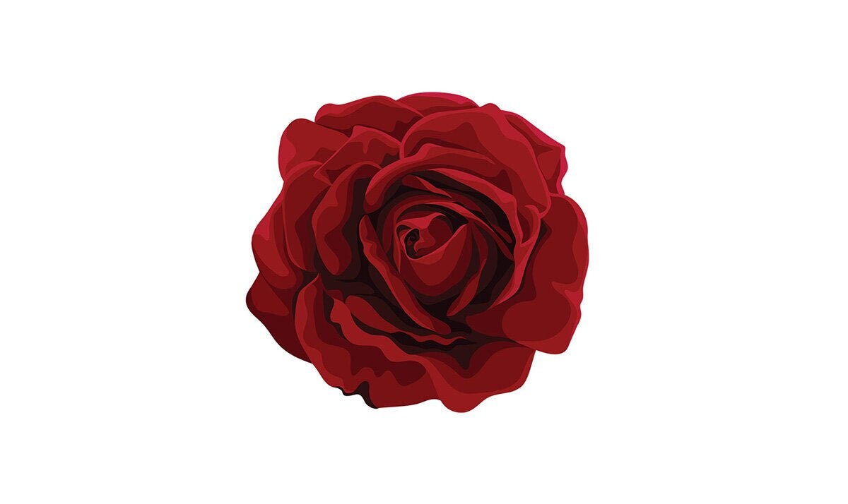 Red Rose Decals — Premium Fabric Art Car Decal, Peel & Stick Wall Mural ...