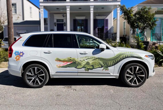 Enormous Alligator Decal Premium Fabric Art Car Decal Peel - Etsy
