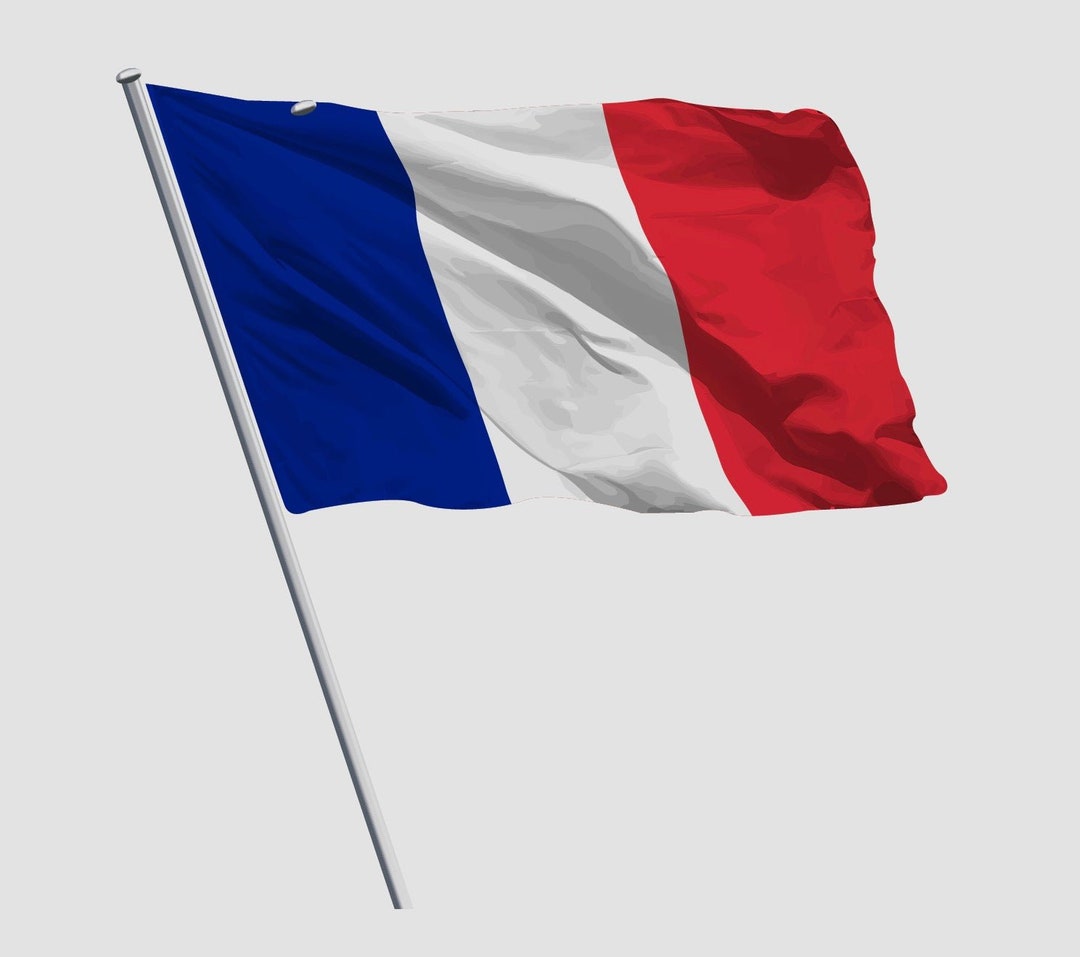 French Flag Flowing in Wind — Premium Fabric Art Decal, Peel & Stick ...