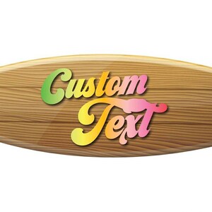 Wood Surfboard Decal With Custom Lettering - Etsy
