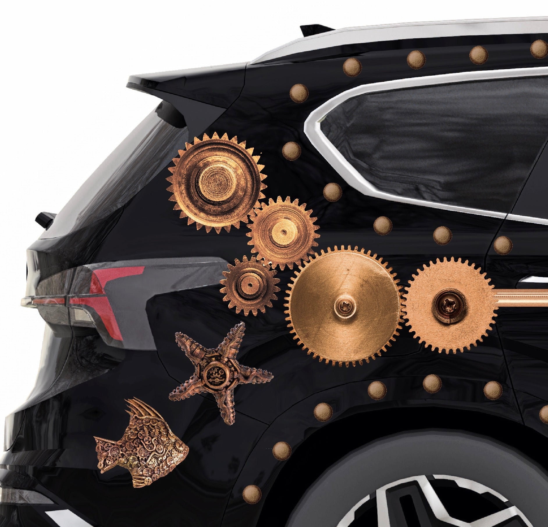 Steampunk Starfish Decal Premium Fabric Art Car Decal Peel - Etsy