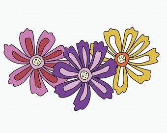 70s Flower Car Decal - Etsy