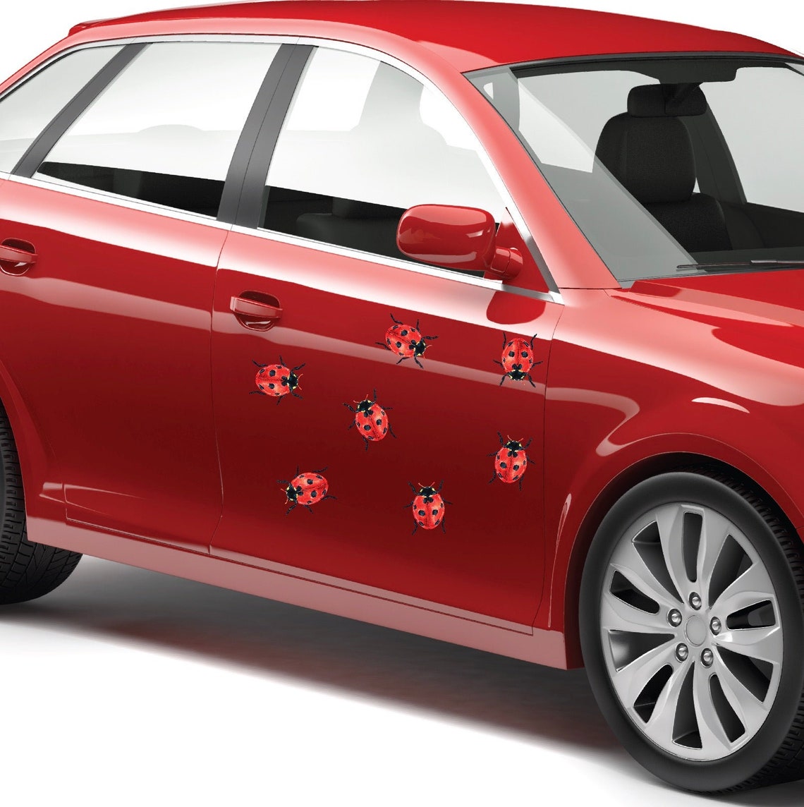 Ladybug Decals — Premium Fabric Art Car Decal, Peel & Stick Wall Mural ...