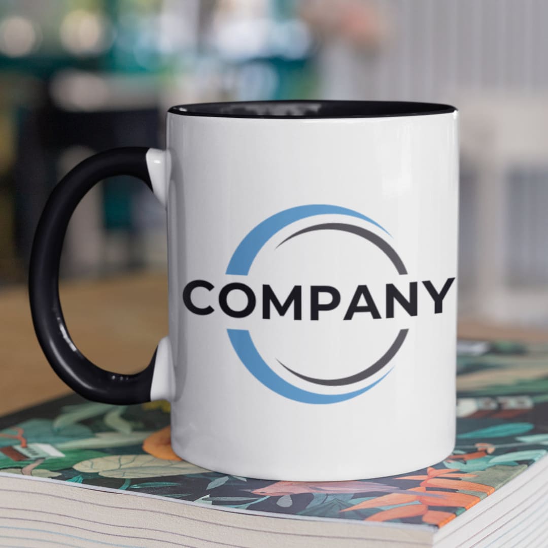 Personalised Company Logo Mug/ Upload Company Logo / 11oz Mug / Custom ...