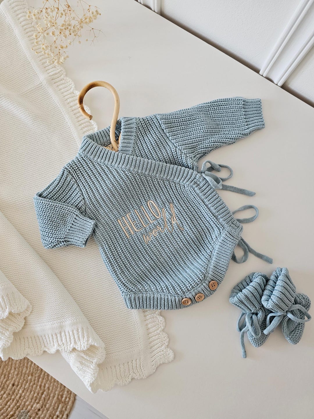 Personalised Baby Romper, Luxury Neutral Chunky, Newborn Beige, Baby ...