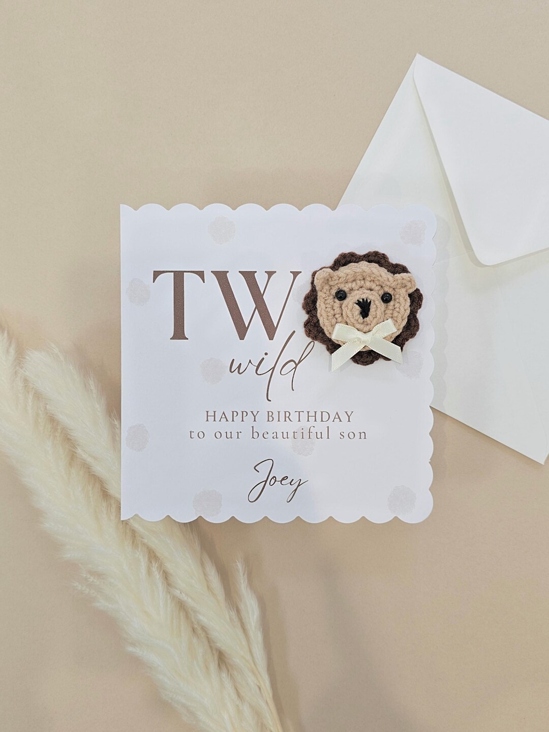 Second Birthday Card, Wild Two, 2nd Safari Party, Personalised Lion ...