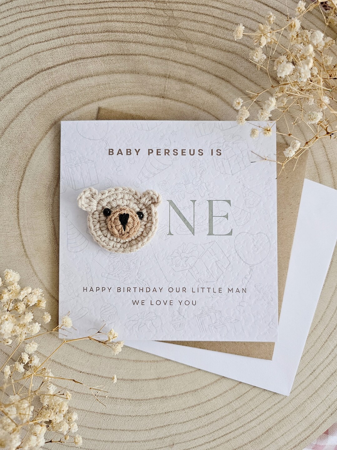 Personalised 1st One Birthday Card, One Two, Girl Boy Custom Card ...