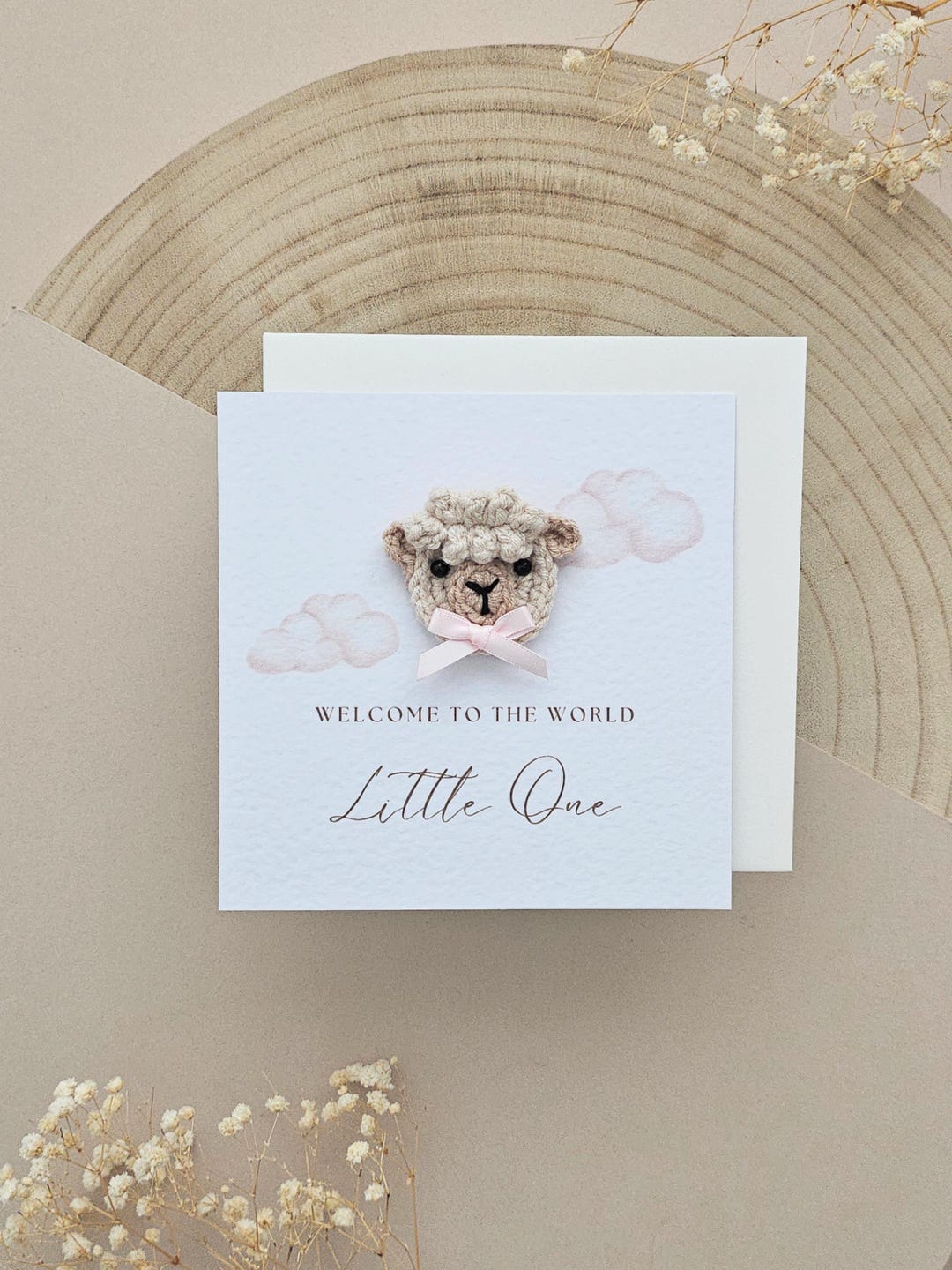 New Baby Card, Unique Lamb, Welcome Little One, Grandson, Granddaughter ...