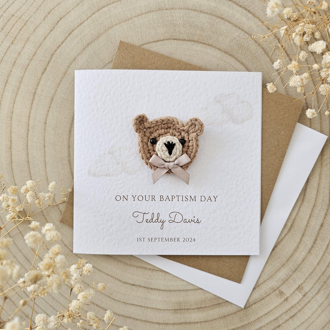 Personalised Christening Card, Baby Baptism Card, Grandson ...