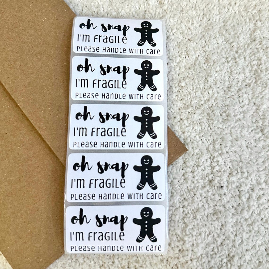 Printed Oh Snap Fragile Thermal Sticker I Christmas Fragile Sticker I ...