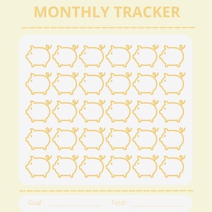 Monthly Saving - Money Challenge - Money Tracker - Etsy