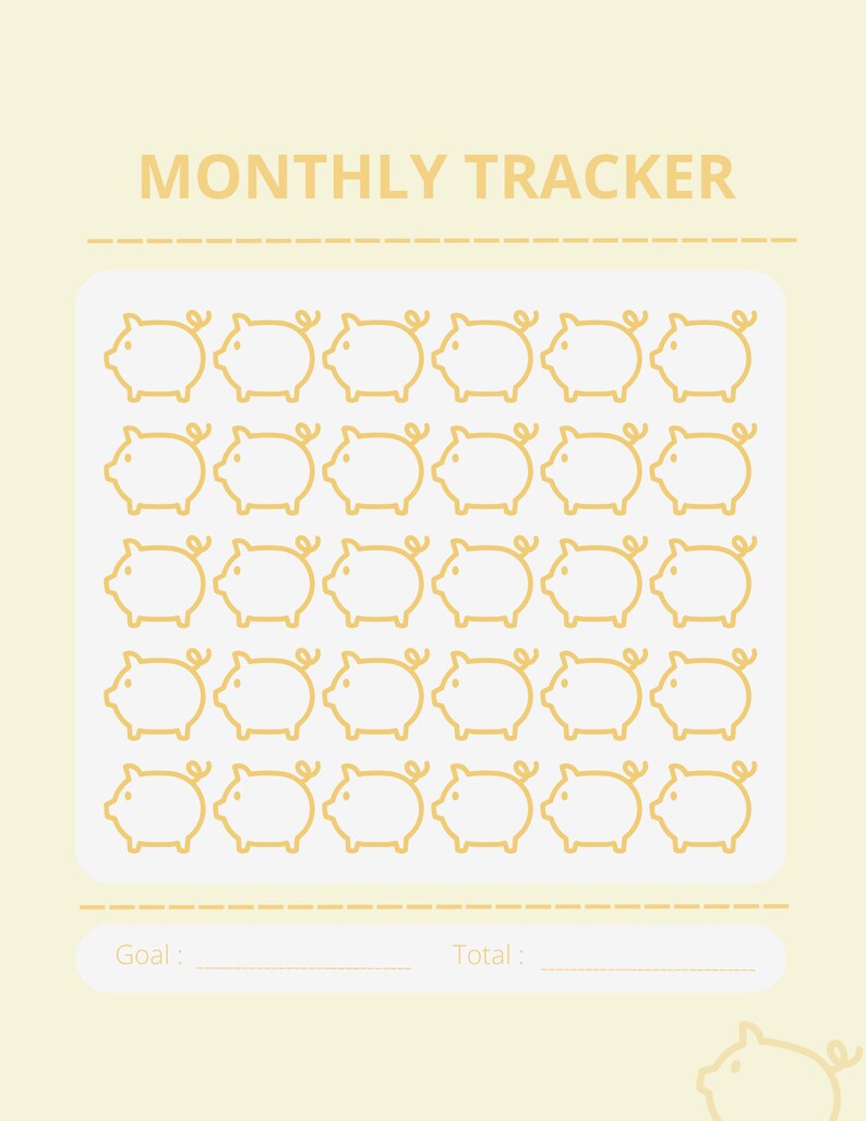 Monthly Saving - Money Challenge - Money Tracker - Etsy