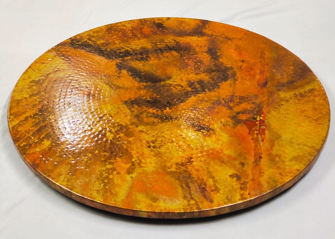 Copper Table Top Hammered ,round 55''TO 70" - Etsy