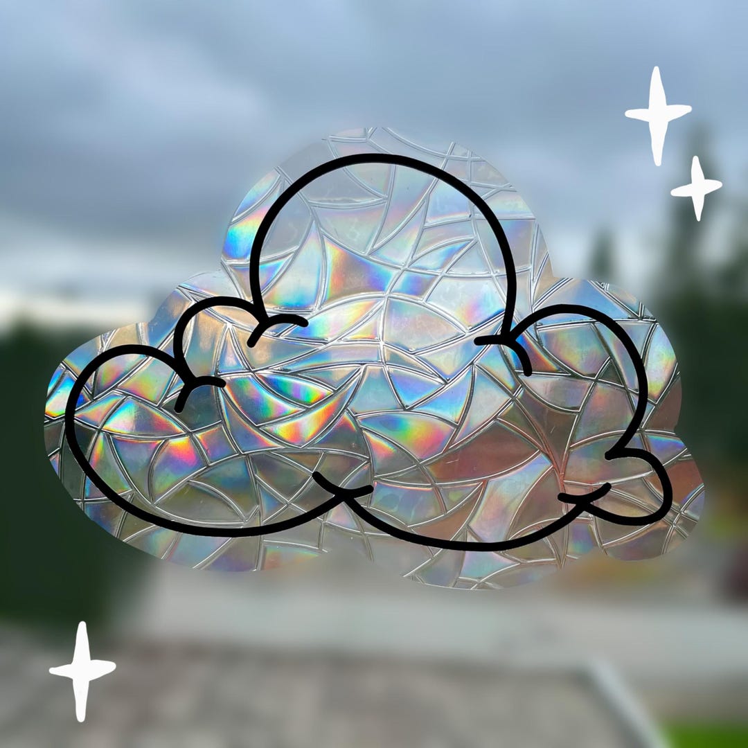 Cloud Suncatcher | Reusable Rainbow Window Sticker - Etsy