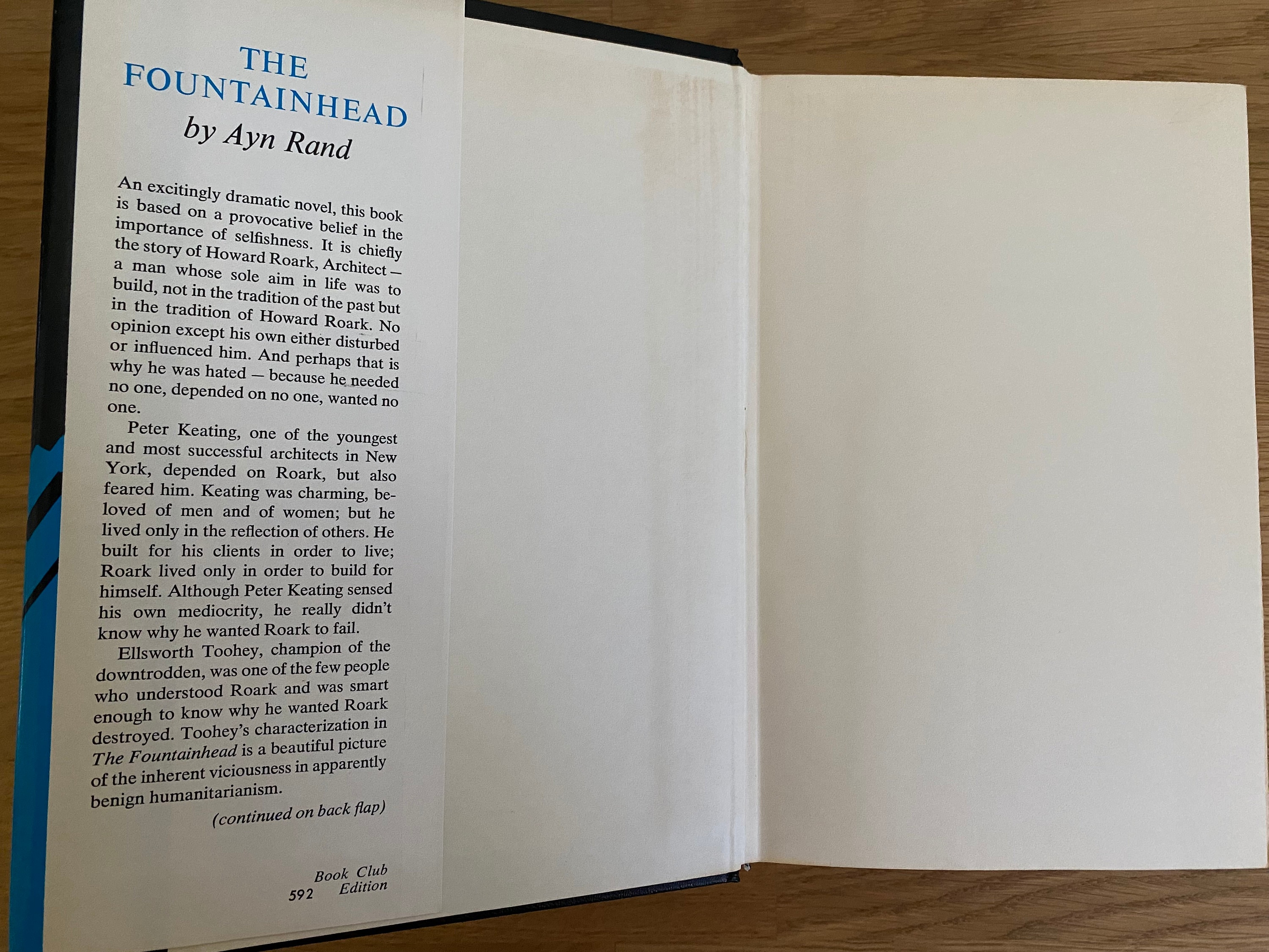 The Fountainhead by Ayn Rand Vintage Hardcover Book Club Edition 1950s ...