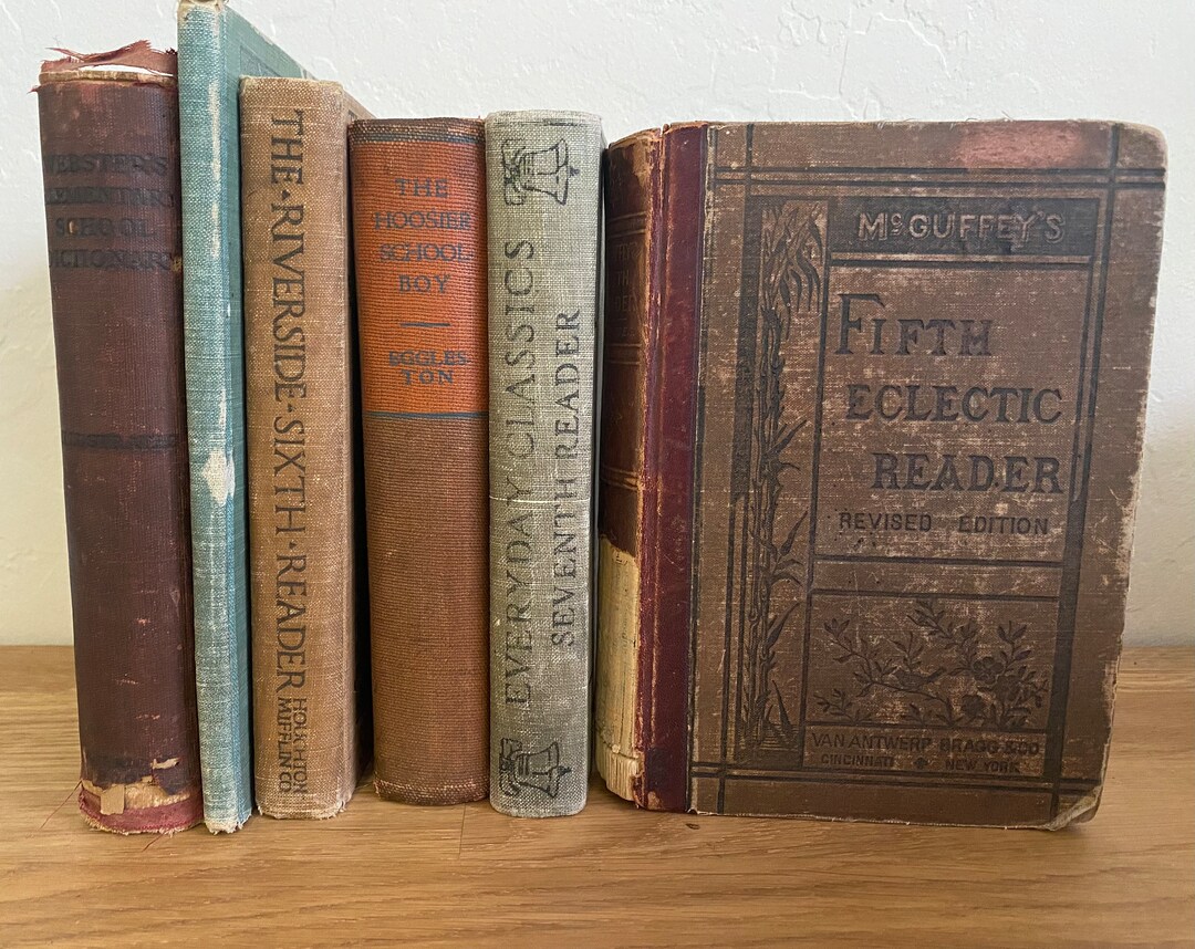 Set of 6 Antique Children’s Readers and Primers Decorative Collectible ...