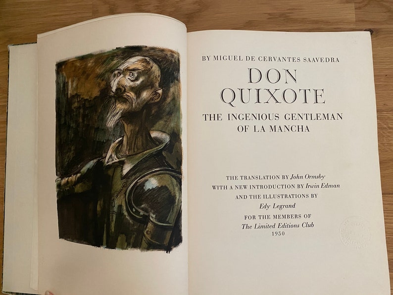 Don Quixote by Cervantes 1950 Vol 1 Limited Editions Club Rare ...