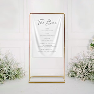 Wedding Bar Menu Banner, Custom Bar Menu Sign, Fabric Bar Menu for ...