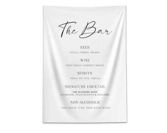 Fabric Drink Menu Wedding - Etsy