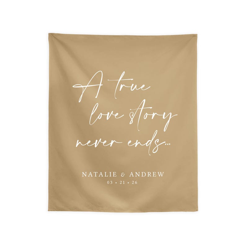 Wedding Backdrop, Love Quote Wedding Sign, Love Story Never Ends ...