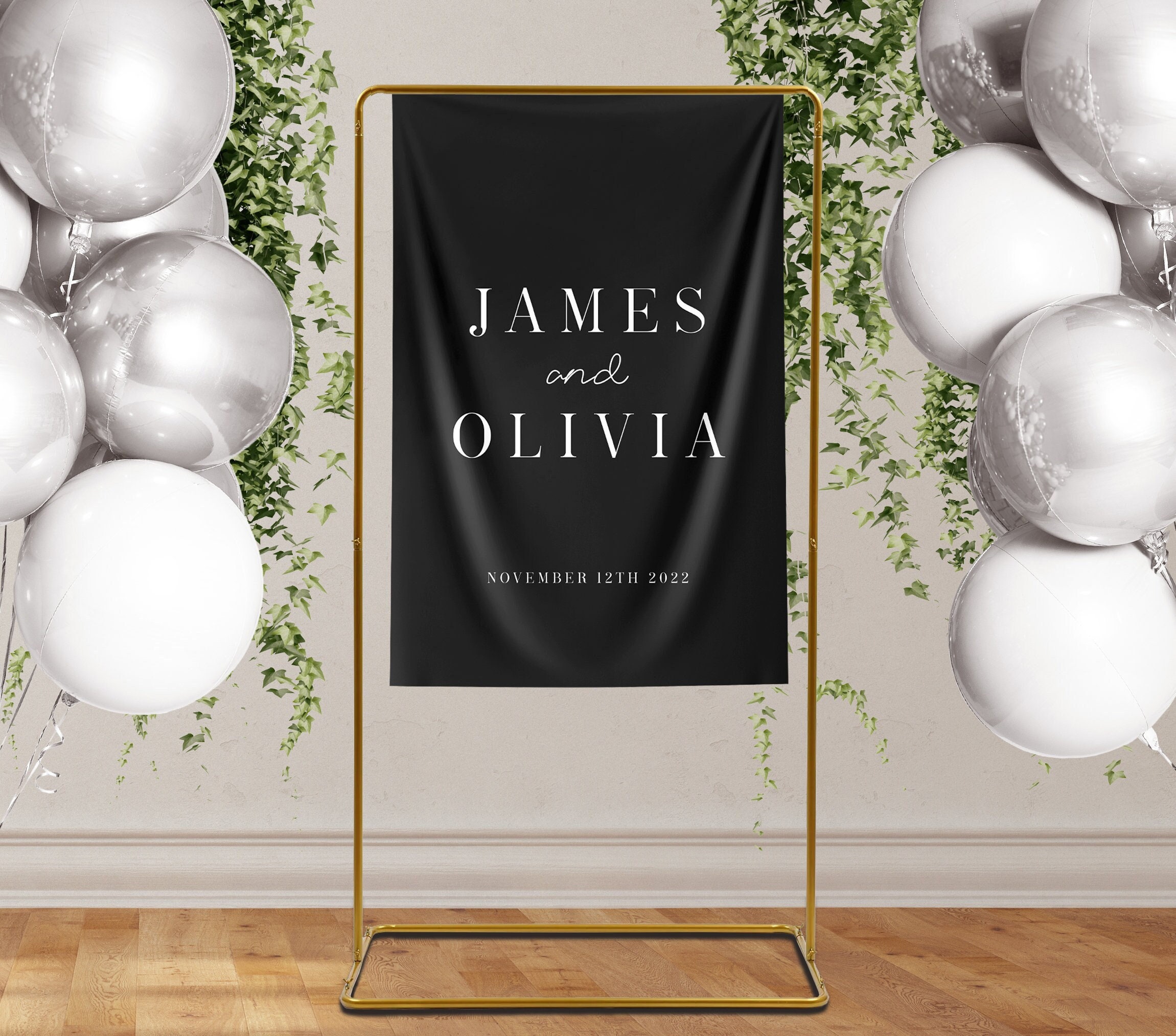 Wedding Welcome Fabric Banner With Custom Names and Date, Photo ...