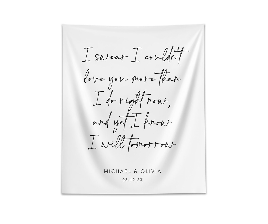 Wedding Quote Backdrop, Photo Backdrop, Reception Decor, I Swear I ...