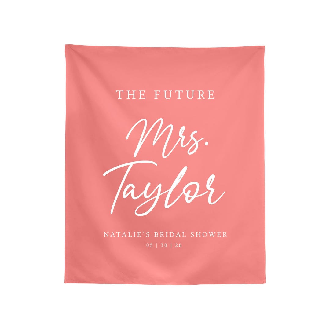 Bridal Shower Decor, Future Mrs. Backdrop, Bridal Tapestry, Custom ...
