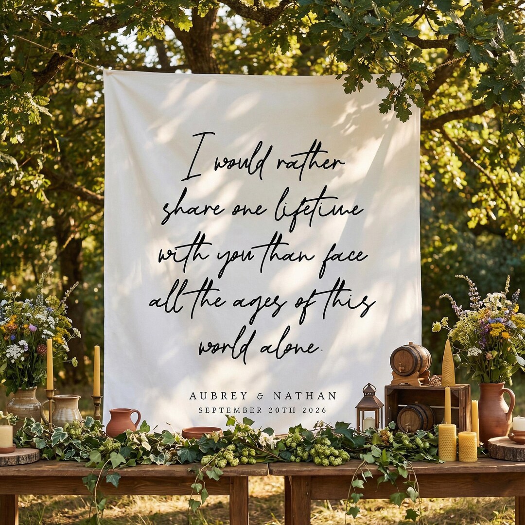 Wedding Backdrop, Love Quote Wedding Sign, One Lifetime, Custom Wedding ...