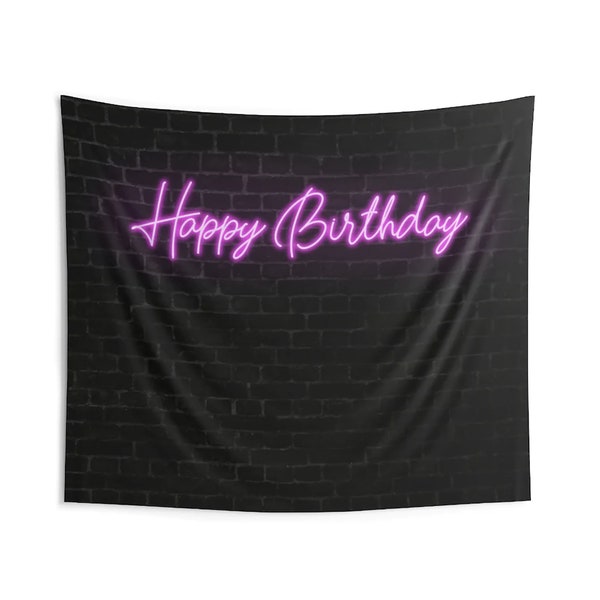 Neon Birthday Banner - Etsy