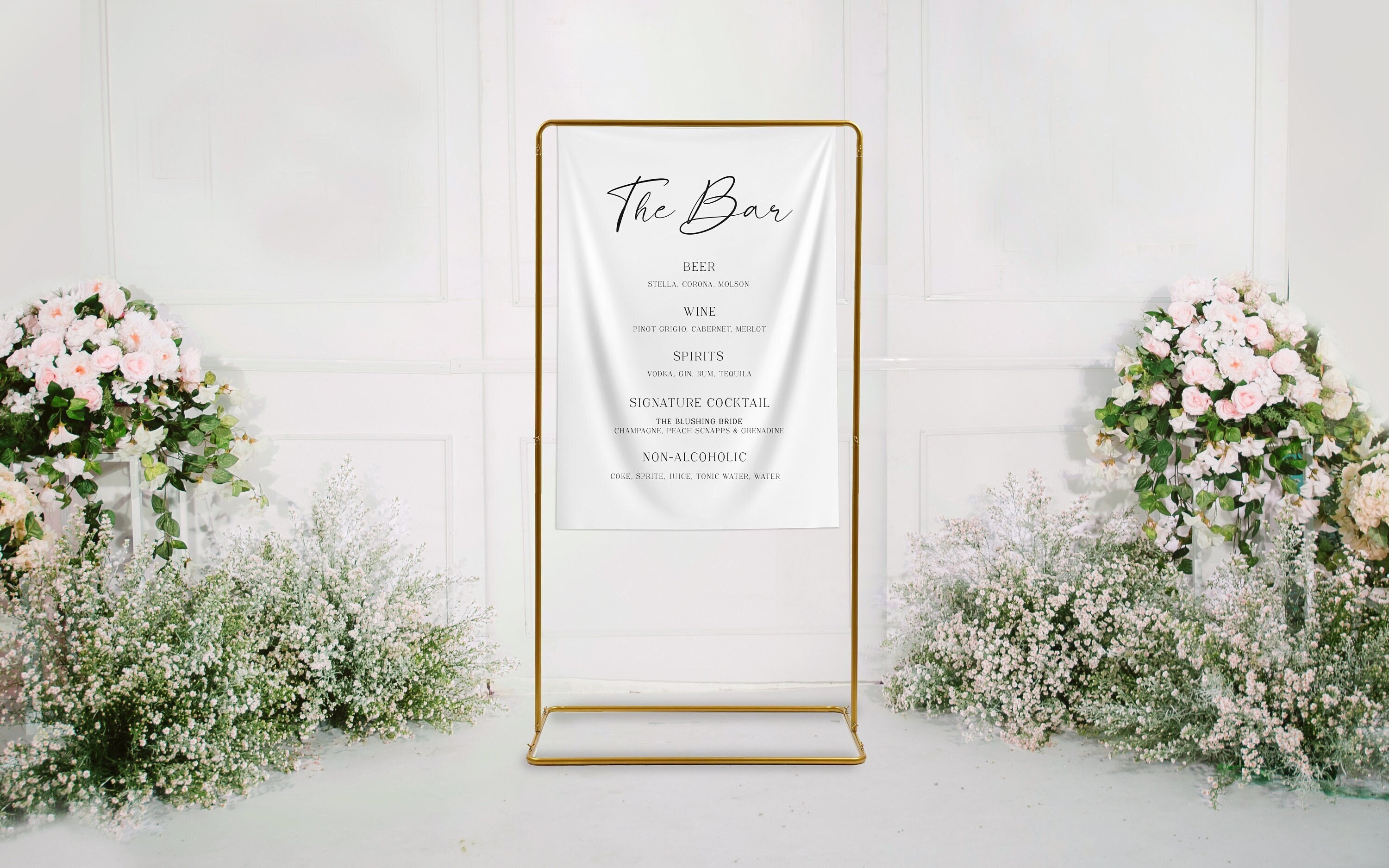 Wedding Bar Menu Banner Custom Bar Menu Sign Fabric Bar Menu - Etsy
