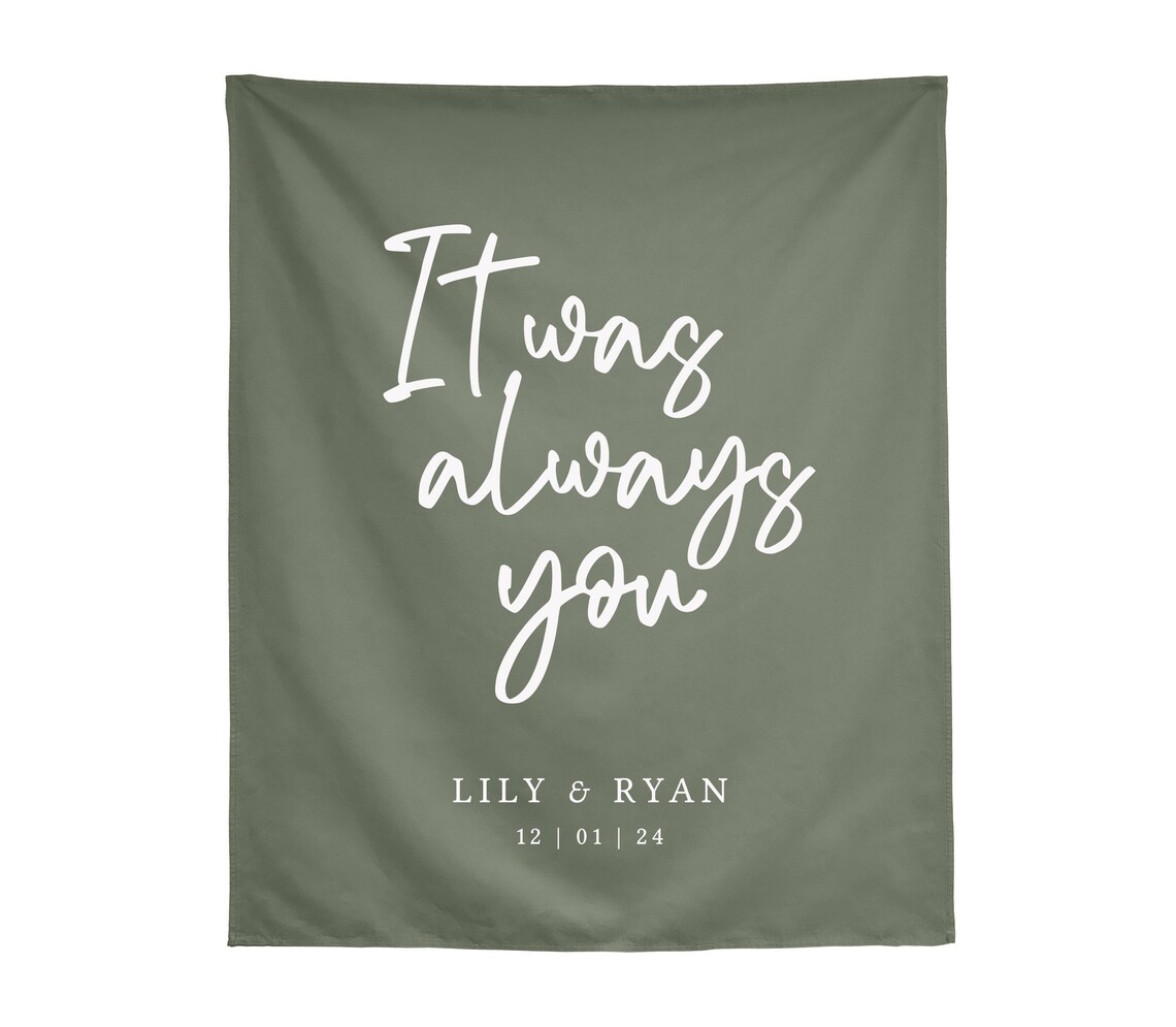 Wedding Backdrop, Love Quote Wedding Sign, Always You Tapestry, Custom ...
