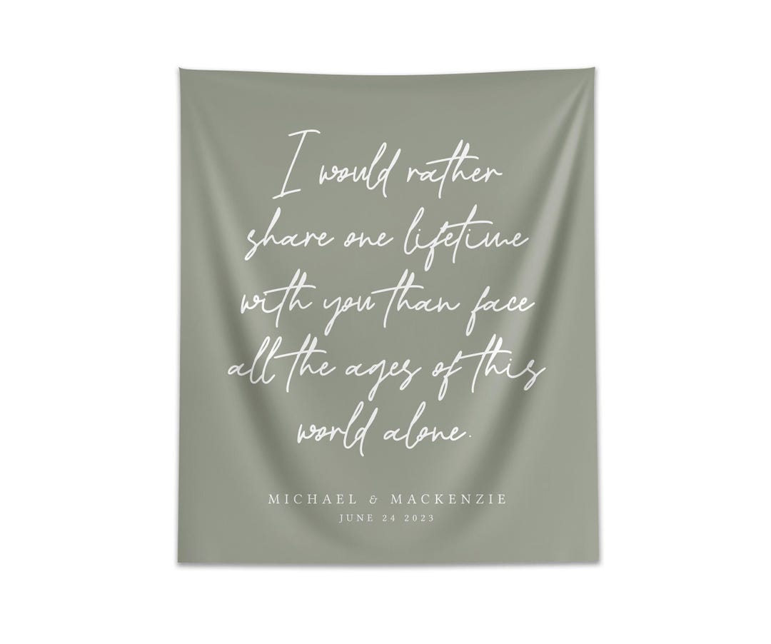 Wedding Backdrop, Love Quote Wedding Sign, One Lifetime, Custom Wedding ...