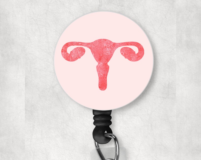 Uterus Art, Gynecology Art Uterus Badge Reel, Gynecology Badge Reel ...
