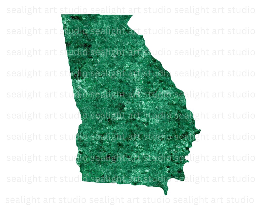 Georgia State Art: Dark Green Abstract Map (PNG SVG Digital Download ...