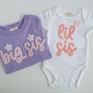 Big Sister Hand-embroidered T-shirt | Big Sister Shirt, Baby Announcement Shirt, Little Brother ...