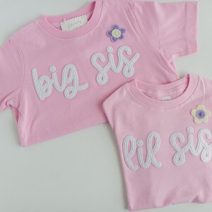 Big Sister Hand-embroidered T-shirt Big Sister Shirt, Baby Announcement Shirt, Little Brother ...