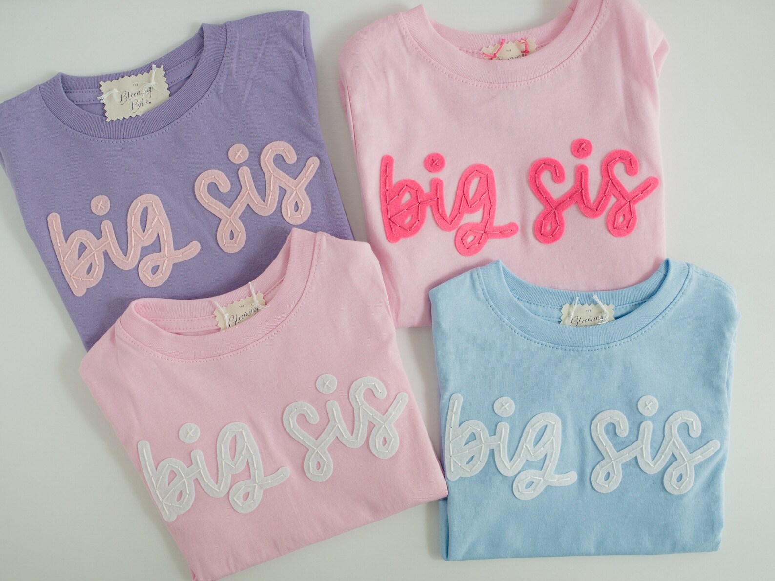 Big Sister Hand-embroidered T-shirt | Big Sister Shirt, Baby ...