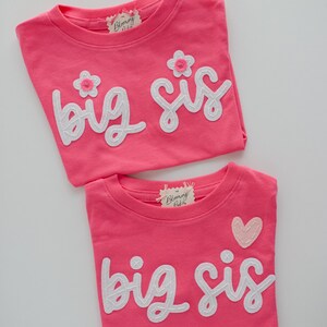 Big Sister Hand-embroidered T-shirt | Big Sister Shirt, Baby Announcement Shirt, Little Brother ...
