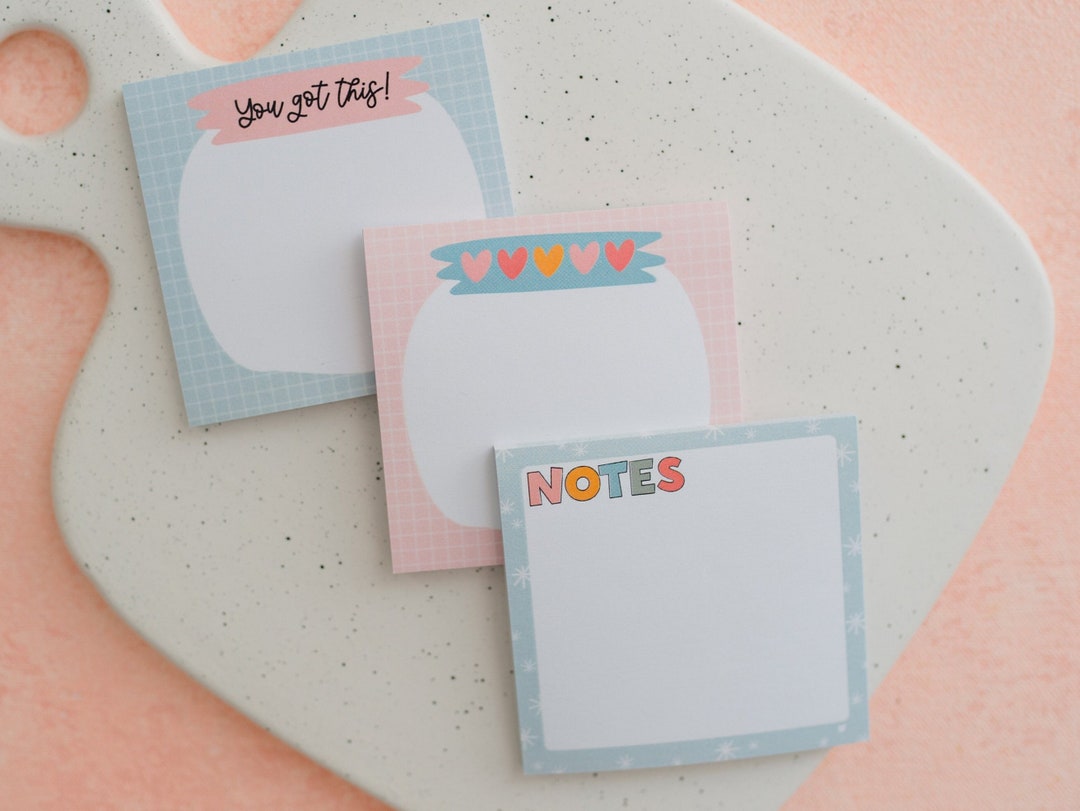 Three Pack of Sticky Notes | Cute Notepad, Sticky Notes, Cute ...