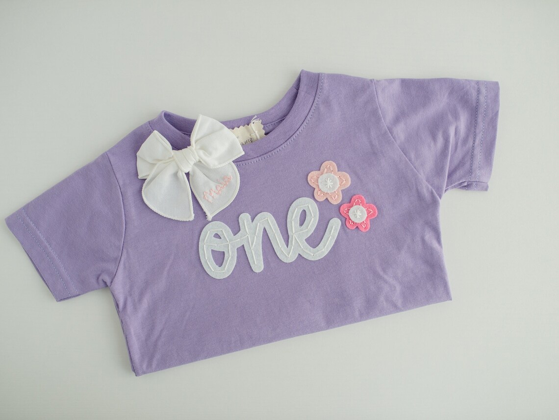 Custom Hand-embroidered First Birthday Shirt | Personalized Baby ...