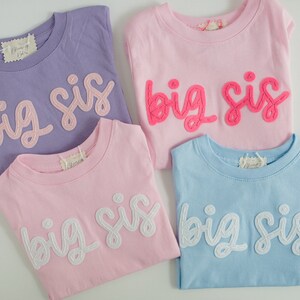 Big Sister Hand-embroidered T-shirt | Big Sister Shirt, Baby Announcement Shirt, Little Brother ...