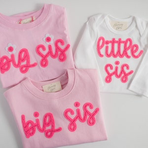 Big Sis Hand-embroidered Sweatshirt | Big Sister Shirt, Baby Announcement Sweater, Lil Bro & Lil ...