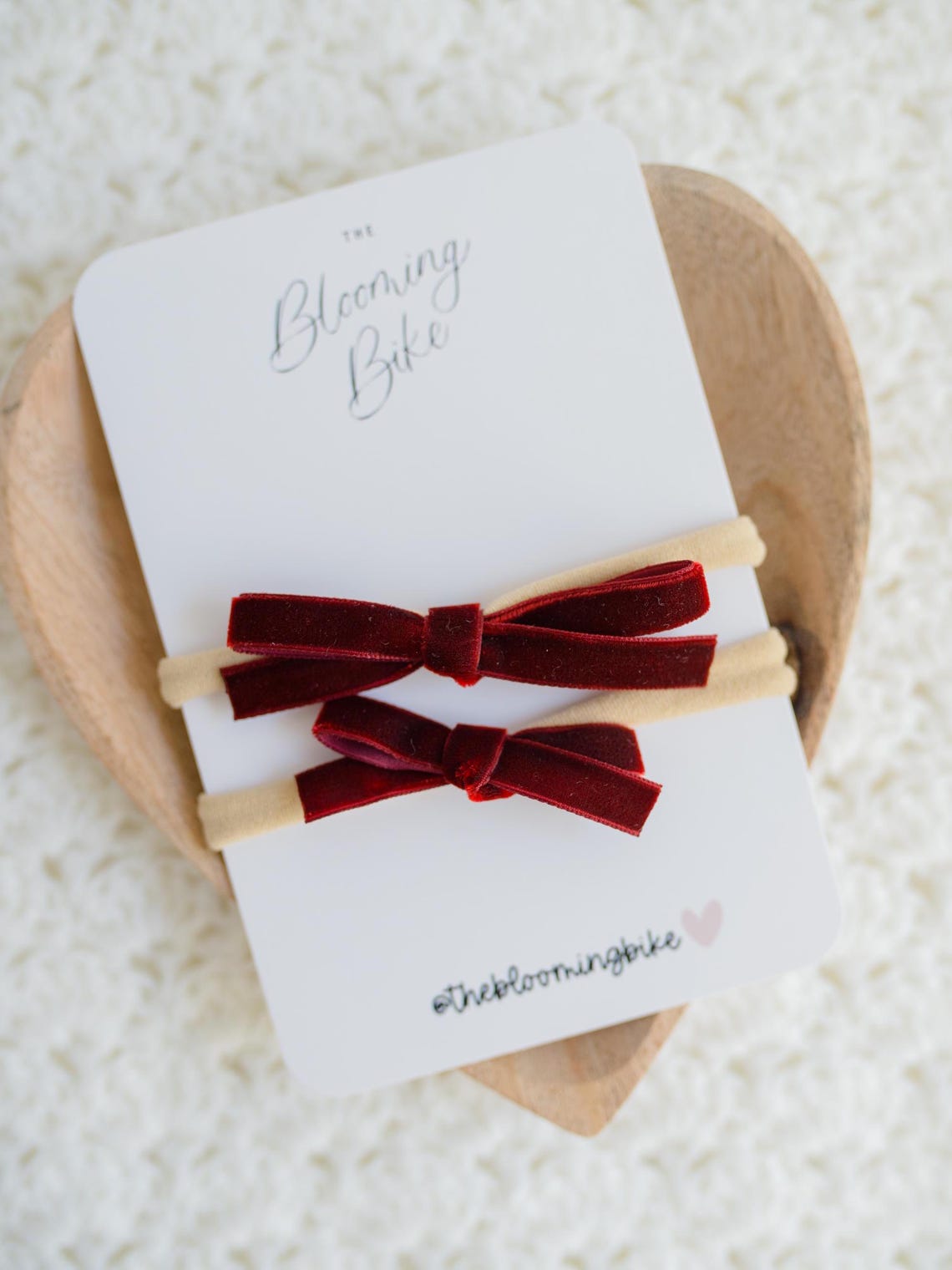 Burgundy Velvet Hair Bow | Newborn Baby Headband, Classic Toddler ...