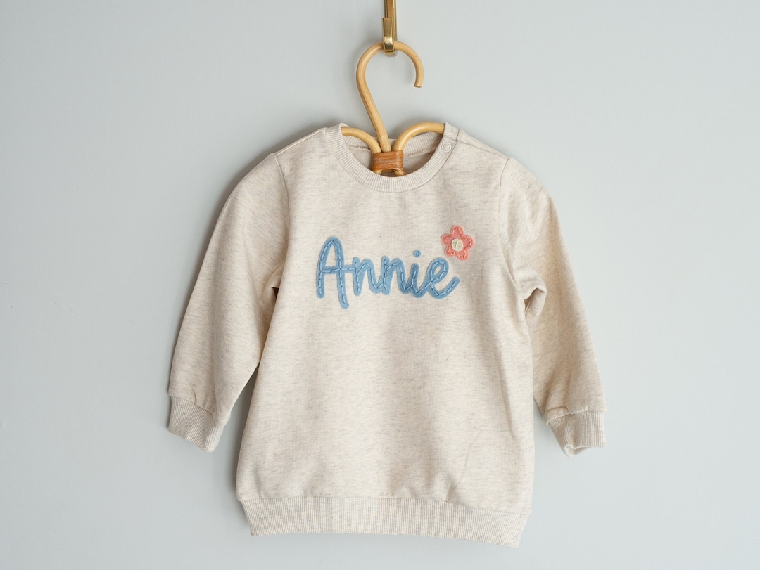 Custom Hand-embroidered Baby Toddler Sweatshirt Personalized - Etsy