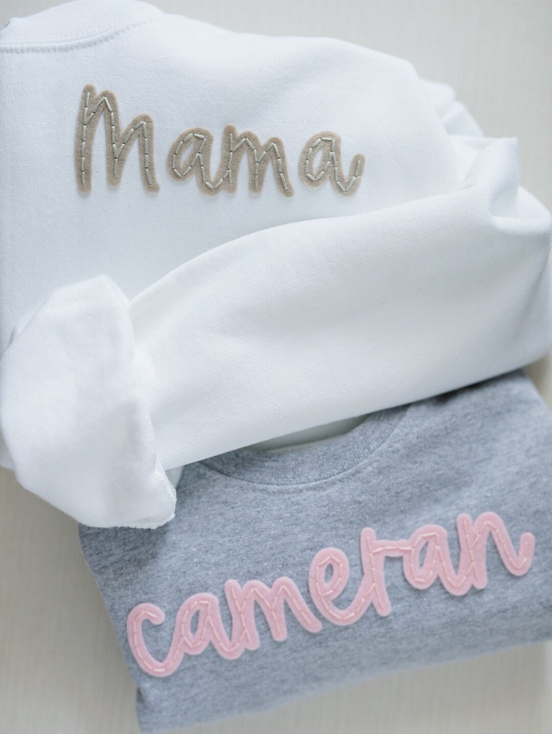 Custom Hand-embroidered Mama Sweatshirt Custom Embroidered - Etsy