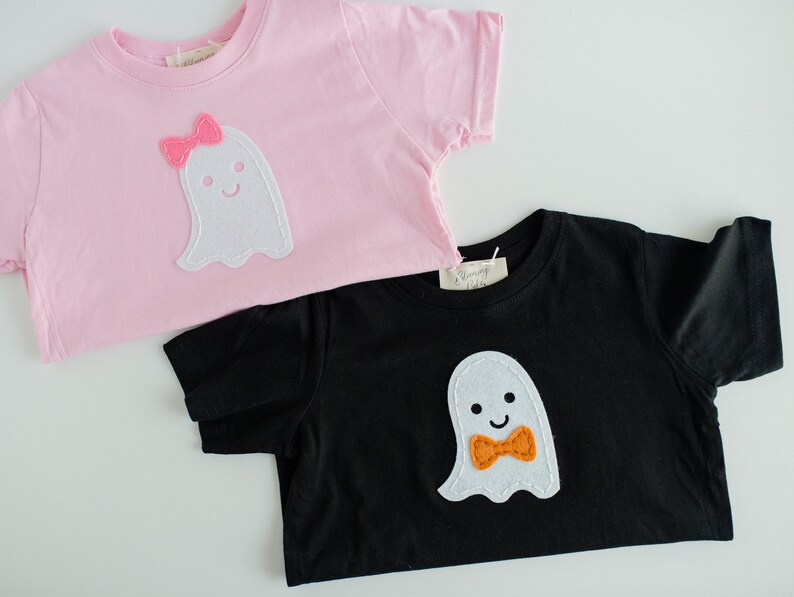 Hand-embroidered Ghost Baby Toddler T-shirt | Halloween Embroidery ...